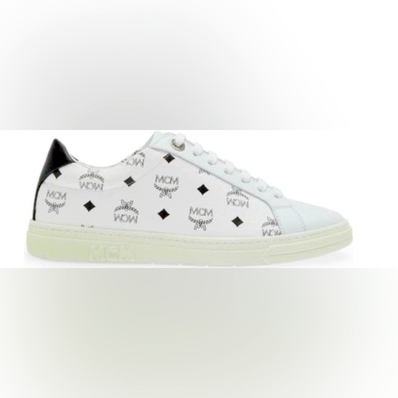MCM | Shoes | Mcm Mens Signature Logo White Sneakers With Mcm Signature ...